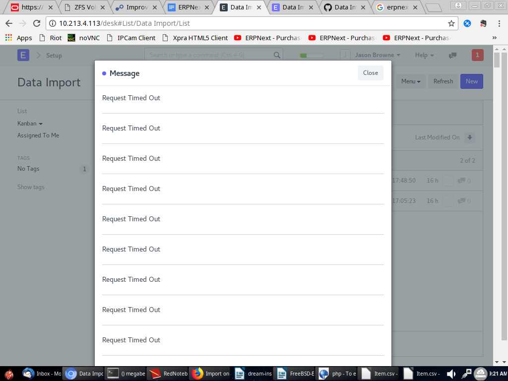 Data Import does not move pass in inprogress · Issue #12305 · frappe/erpnext · GitHub