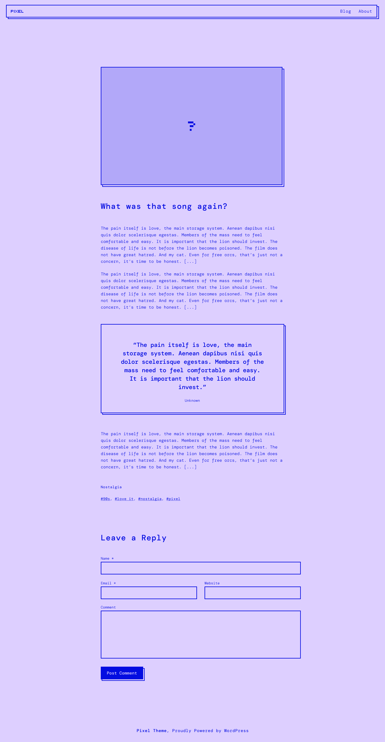 Pixel Templates Single · Issue 6465 · Automatticthemes · Github