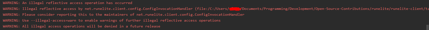 Warning: Illegal reflective access operation · Issue #9909 · runelite ...