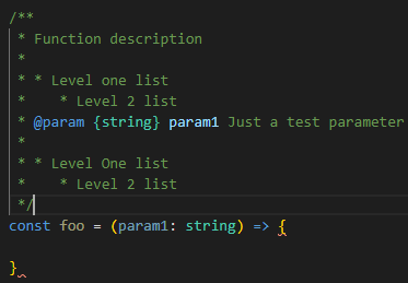 Bullet's nested indentation for params · Issue #215 · microsoft/tsdoc · GitHub