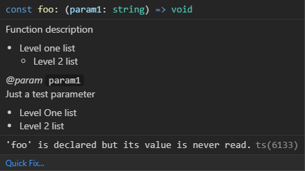 Bullet's nested indentation for params · Issue #215 · microsoft/tsdoc · GitHub