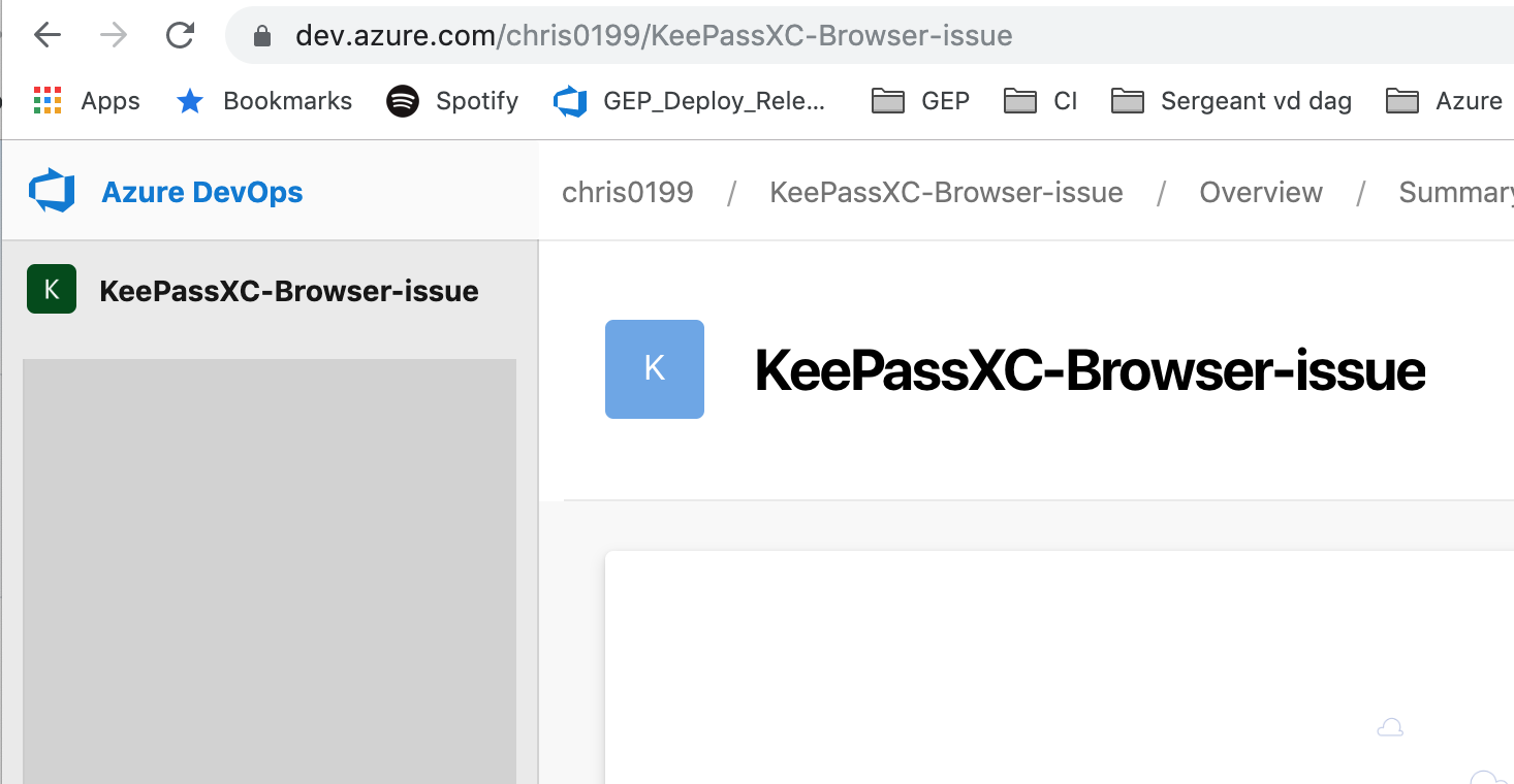 New version breaks Azure DevOps page. · Issue #613 · keepassxreboot/keepassxc-browser · GitHub