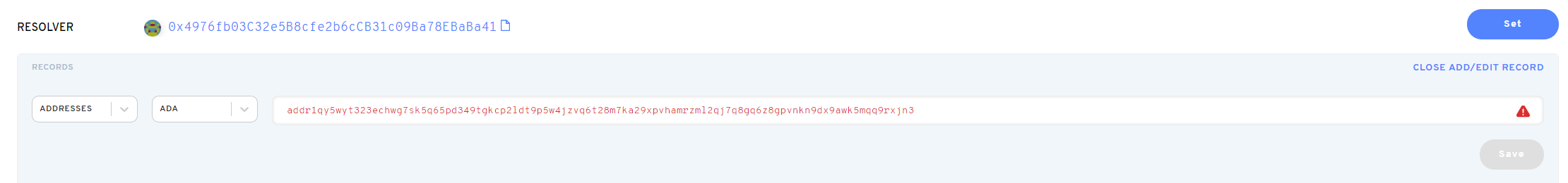 Adding ADA address doesn't work · Issue #1039 · ensdomains/ens-app · GitHub