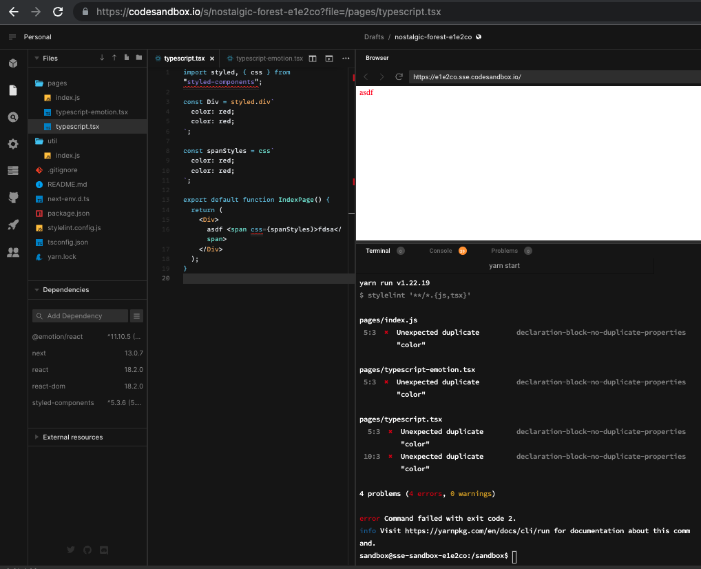 Stylelint V14 And Stylelint Processor Styled Components · Issue 3607 · Styled Componentsstyled