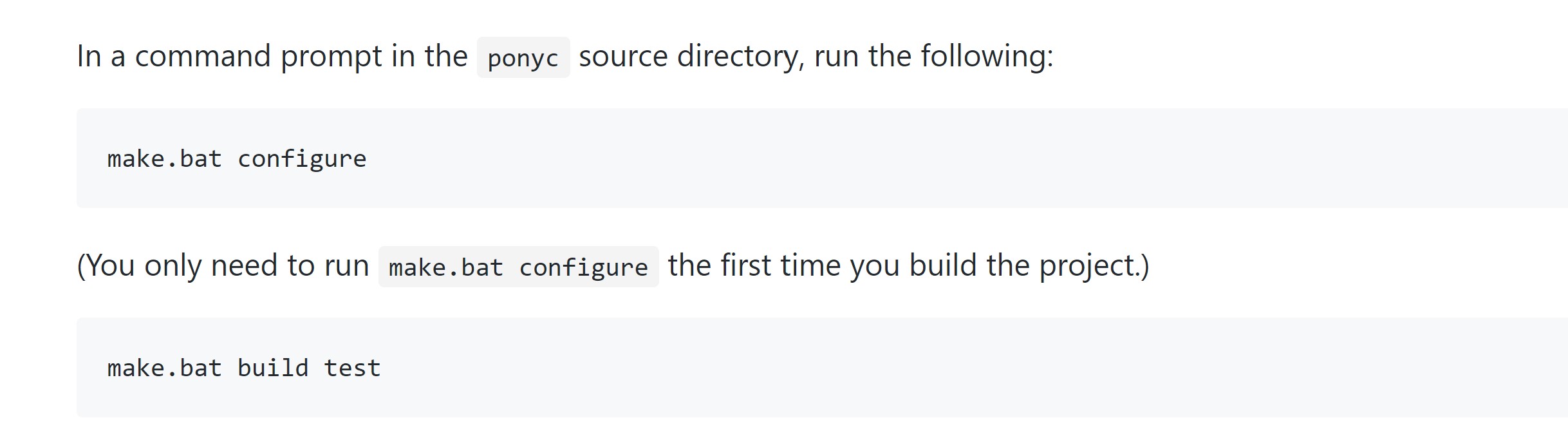 Add missing "waf configure" step when building from source on Windows ...