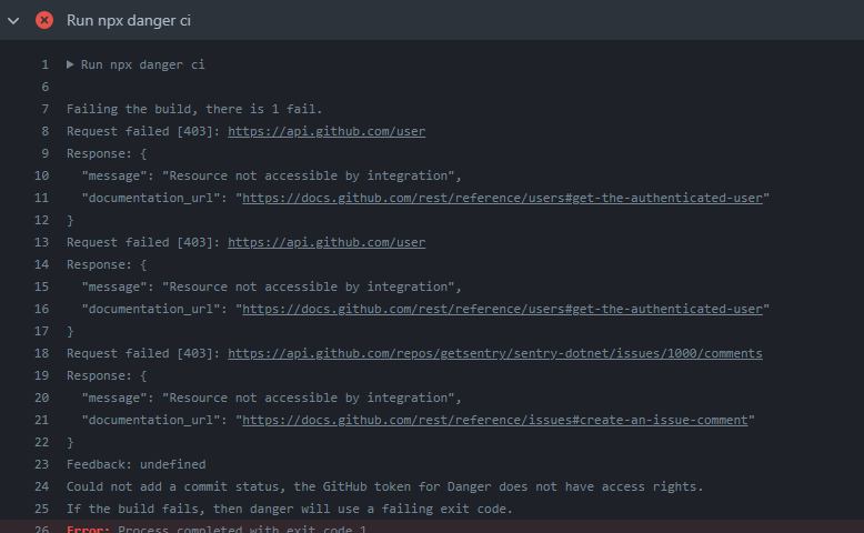 Danger is broken · Issue #1004 · getsentry/sentry-dotnet · GitHub