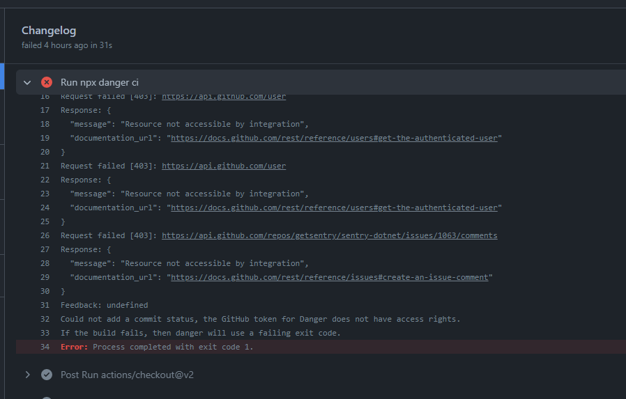 Danger is broken · Issue #1004 · getsentry/sentry-dotnet · GitHub
