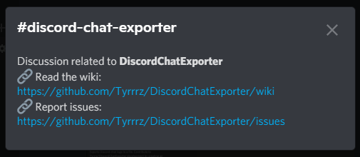 Channel topic needs to support markdown · Issue #719 · Tyrrrz/DiscordChatExporter · GitHub