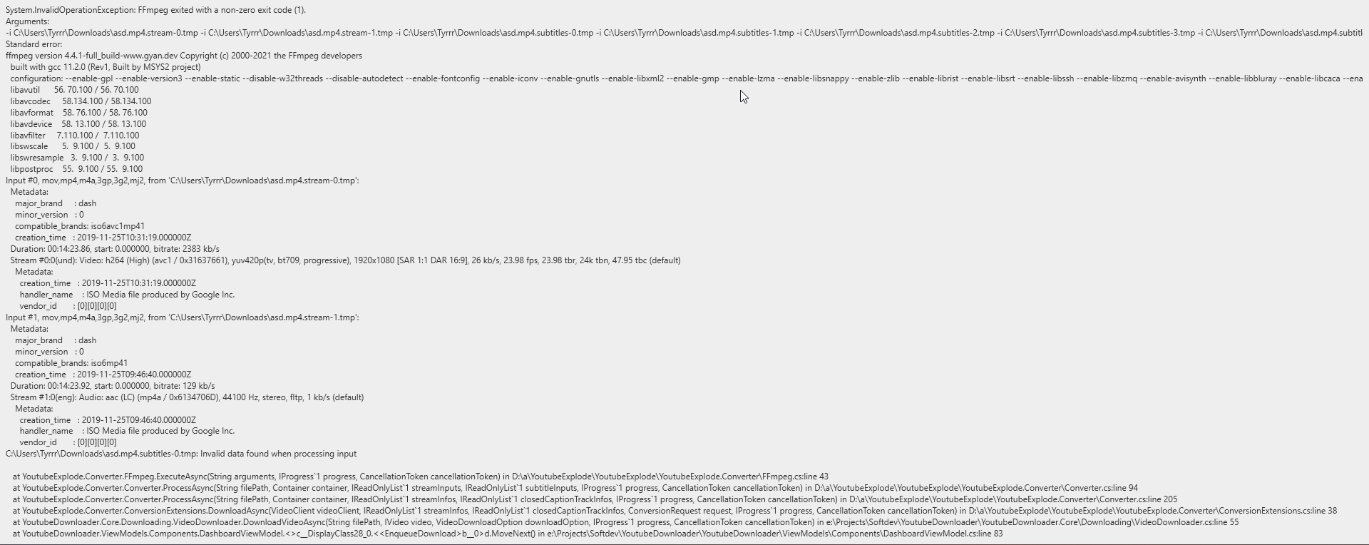 A video cannot download because its wrong subtitles · Issue #301 ...