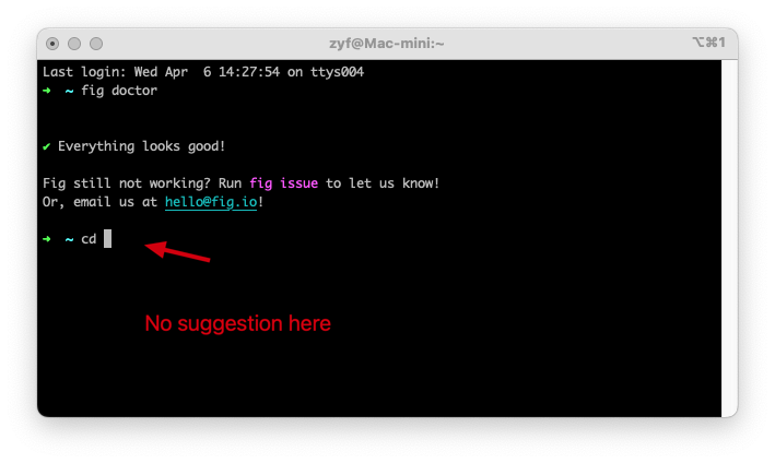 I don't get get any suggestion in iTerm right now, can anybody help? · Issue #1264 · withfig/fig ...
