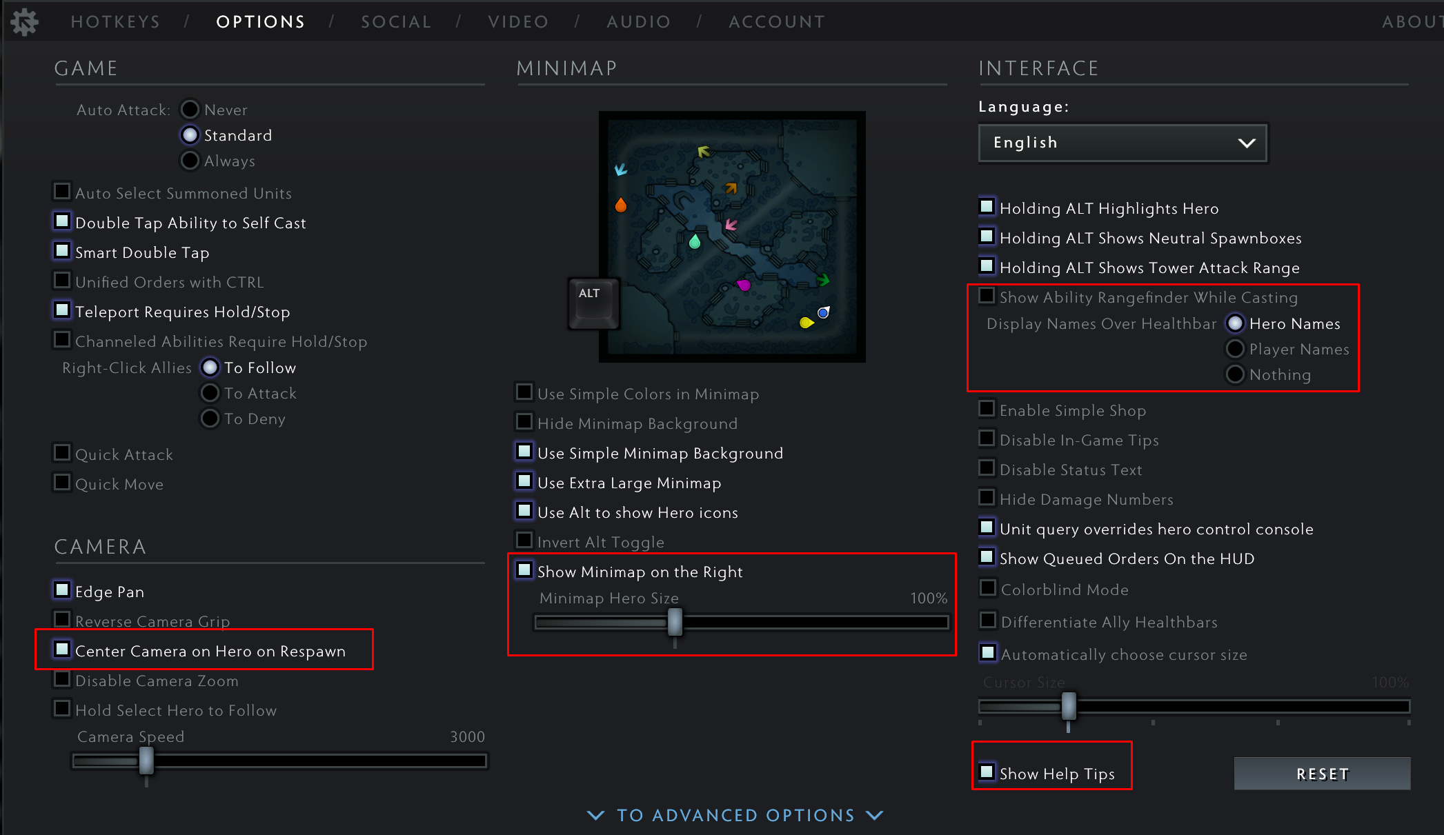 Settings -> Options and Advanced Options toggles are resetting after ...