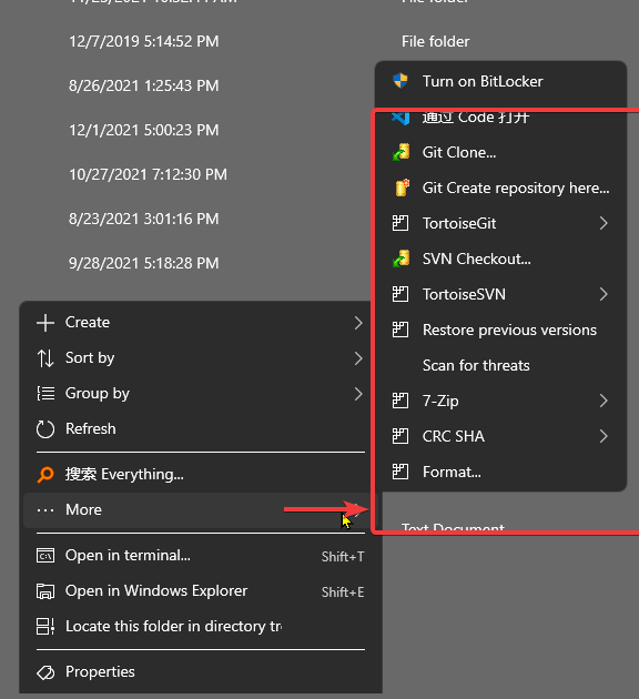 [Feature Request] Add Git context menu to RMB && Move "More" pop-up ...