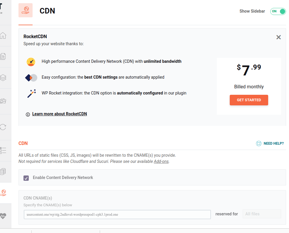 ONE - RocketCDN's CTA banner is displayed in the CDN tab · Issue #5682 ...
