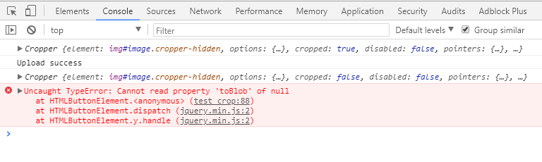 cropper.getCroppedCanvas() is null after destroying and initializing ...