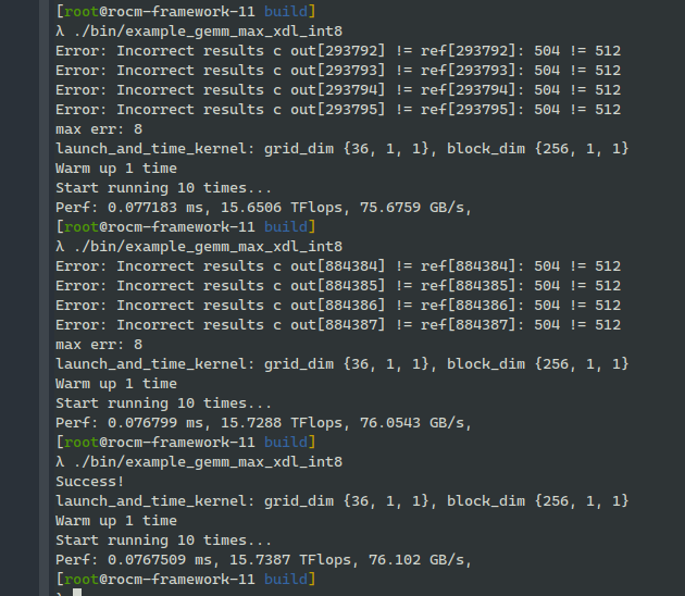 random failure of example_gemm_max_xdl_fp16 on gfx908 (but pass on gfx90a) · Issue #358 · ROCm ...