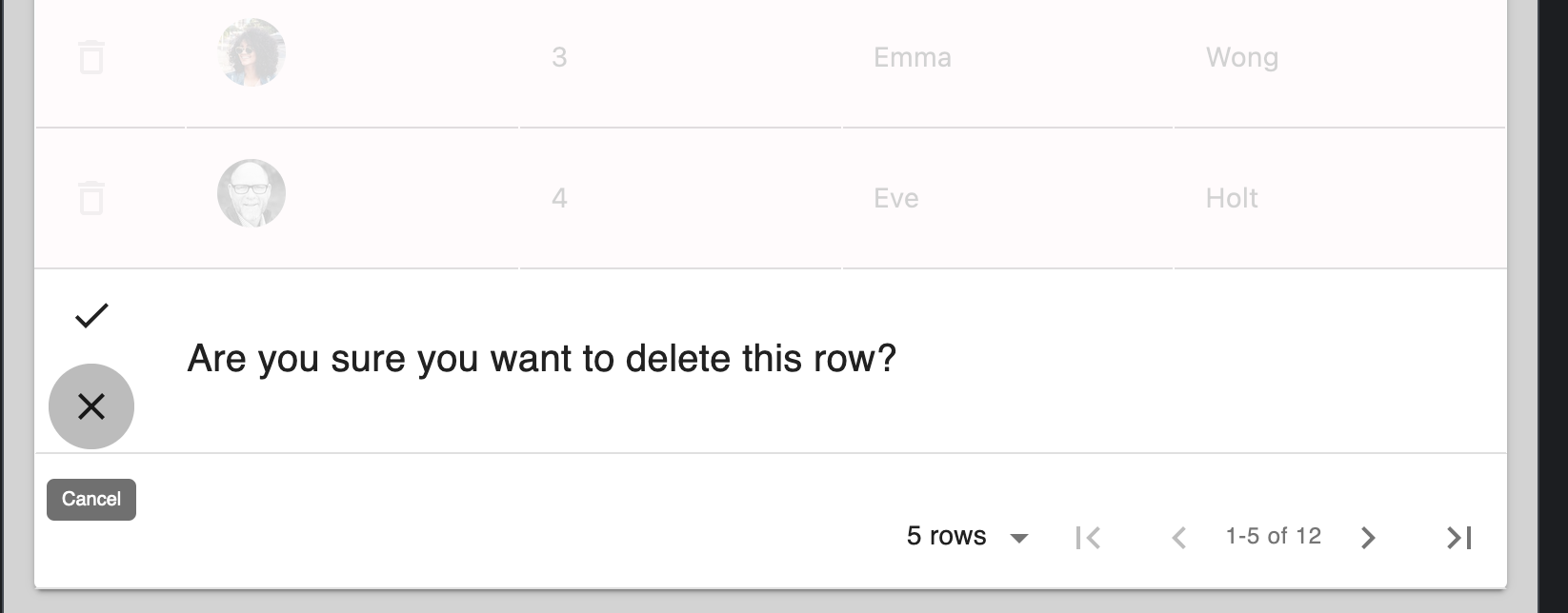 Aborting Row Deletion With Keyboard Behaves Unexpected · Issue 208 · Material Table Corecore
