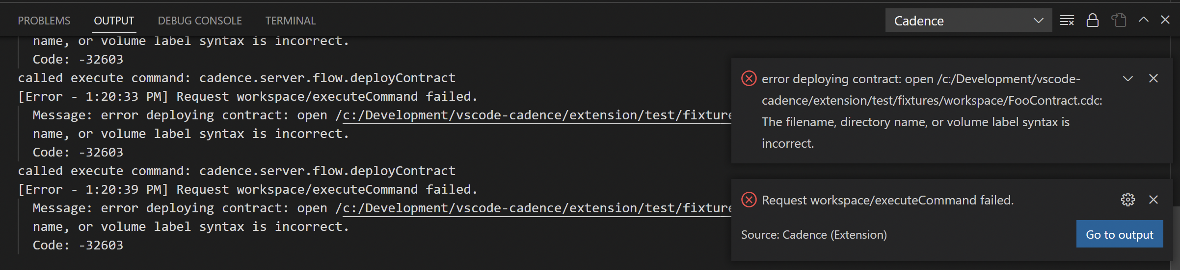 Cannot Deploy Contract on Windows · Issue #204 · onflow/vscode-cadence · GitHub