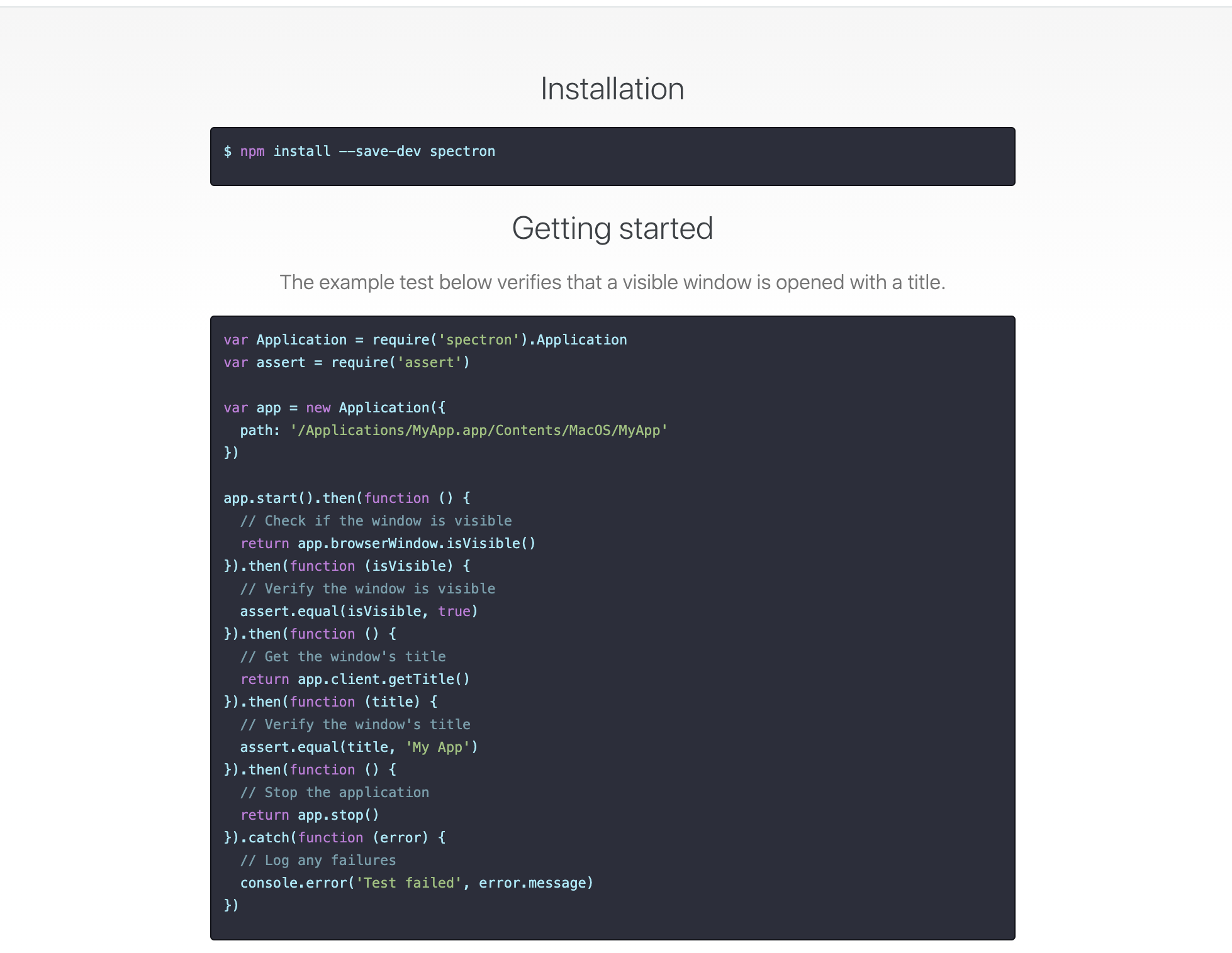Improve instructions / CTA on Spectron · Issue #4537 · electron/electronjs.org-old · GitHub