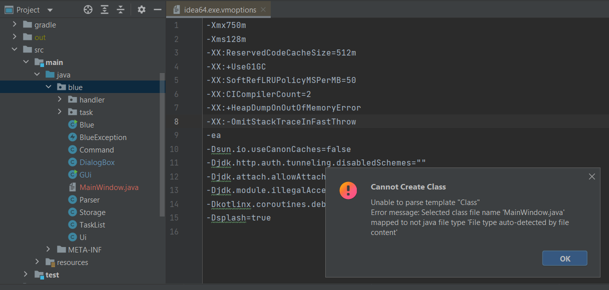 Unable to parse template "Class" · Issue #134 · nus-cs2103-AY2122S1 ...
