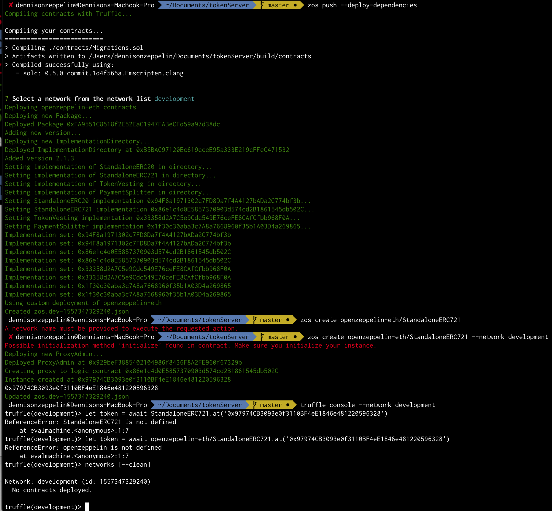 Not Possible To Initialize Standaloneerc721 From Zos Command Line · Issue 837 · Openzeppelin