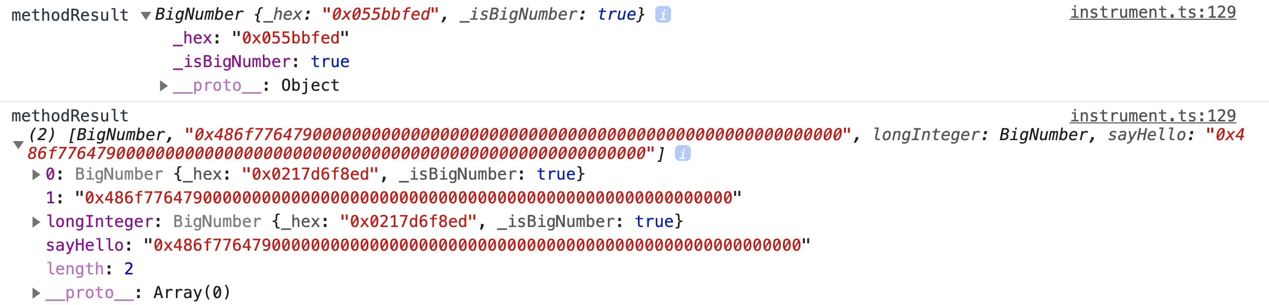 Method Calls Return Inconsistent Format Ethers 500 Beta191