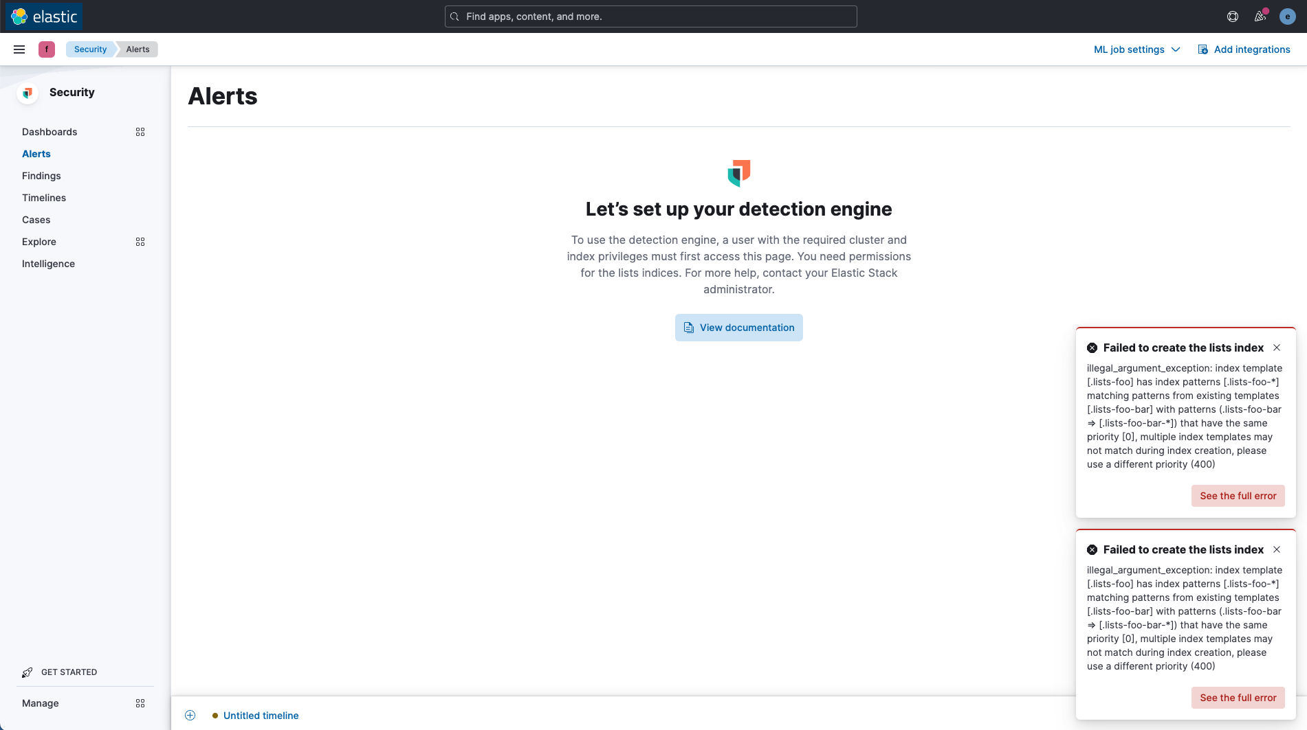 [Security Solution] Error on index initialization due to index template clash with overlapping ...