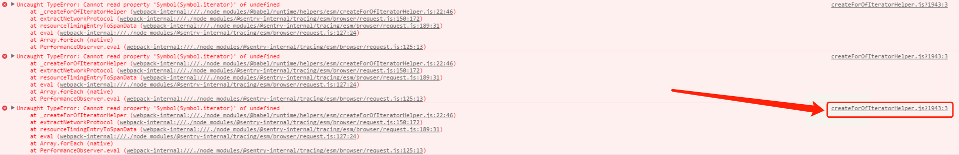 @sentry.vue throw error [Cannot read property 'Symbol(Symbol.iterator)' of undefined] · Issue ...