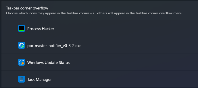 (UX) Tray Notifier name in Windows 11 "Taskbar Corner Overflow" · Issue #928 · safing/portmaster ...