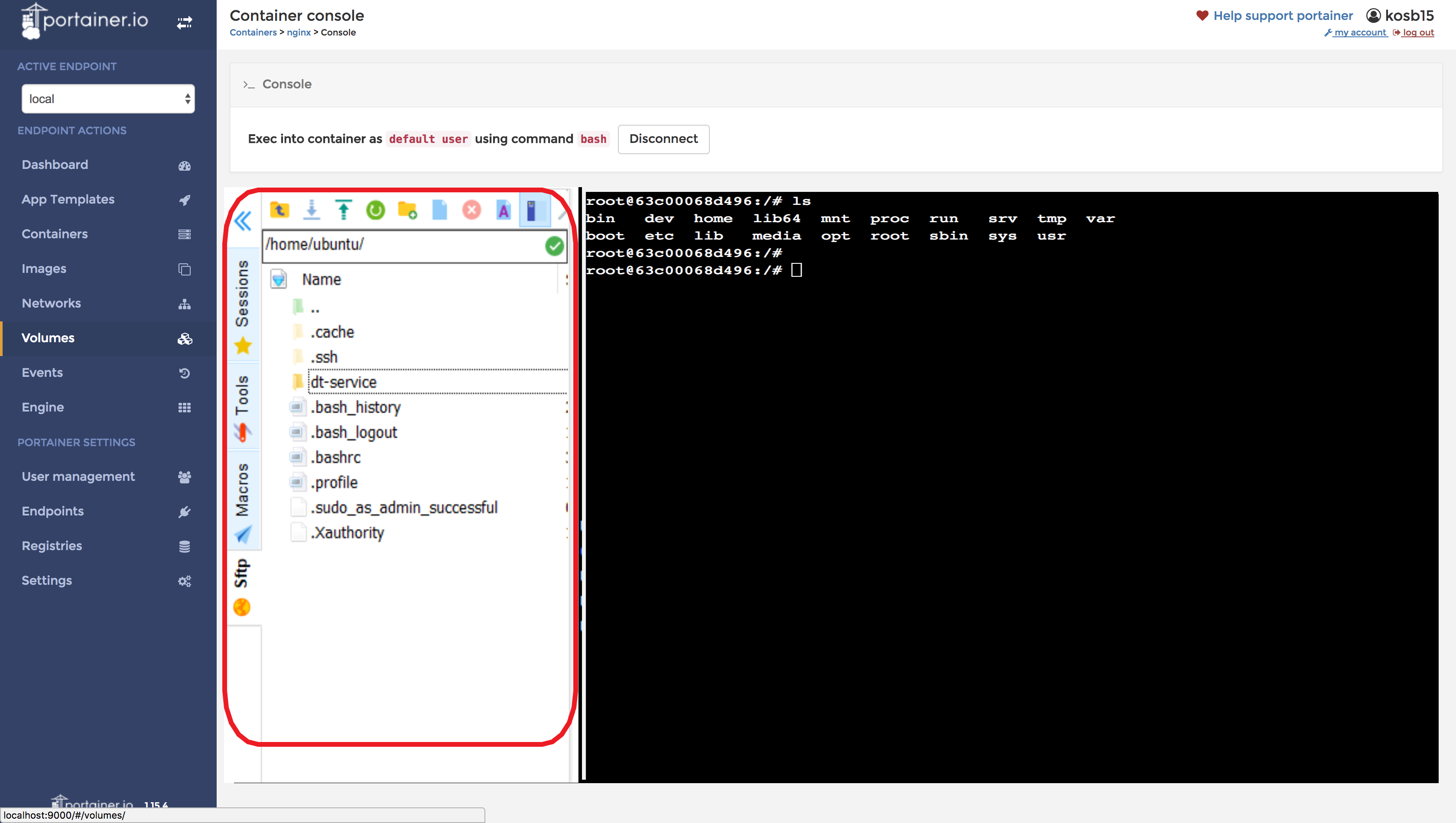 Add sftp support for each container · Issue #1515 · portainer/portainer · GitHub