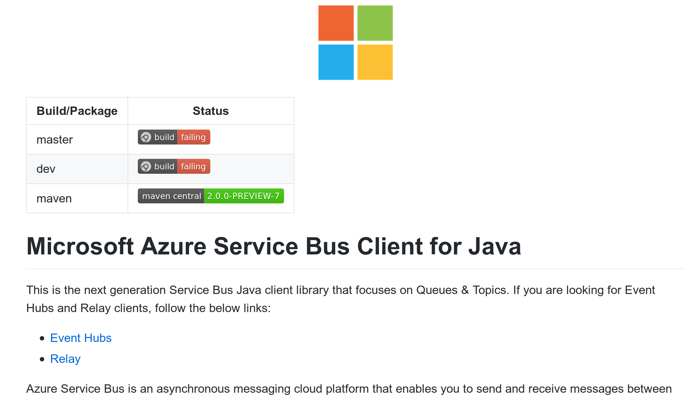 Builds for Master are failing · Issue #360 · Azure/azure-service-bus-java · GitHub