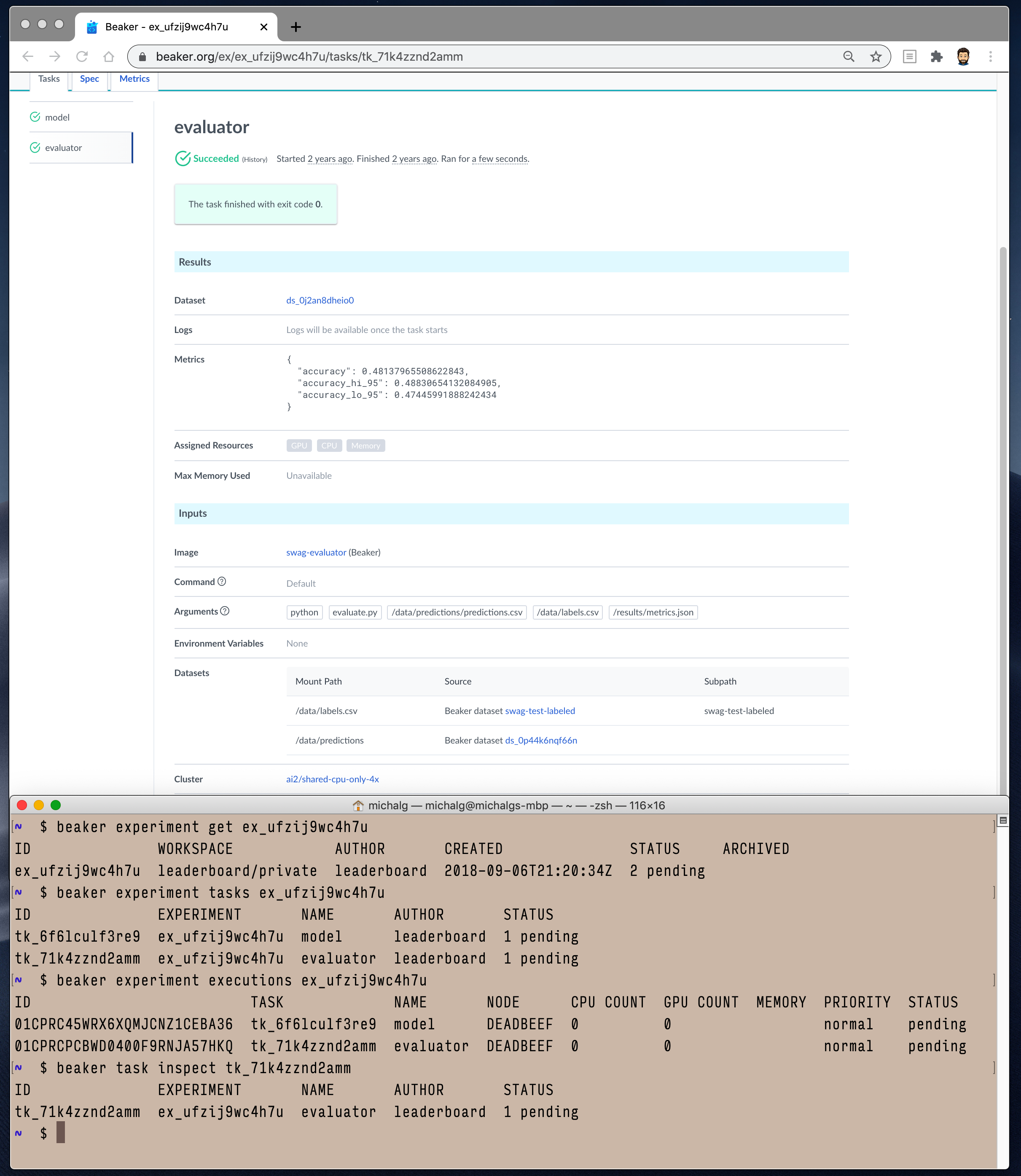 Beaker Cli Shows Pending For Successful Tasks · Issue 238 · Allenai Beaker Cli · Github
