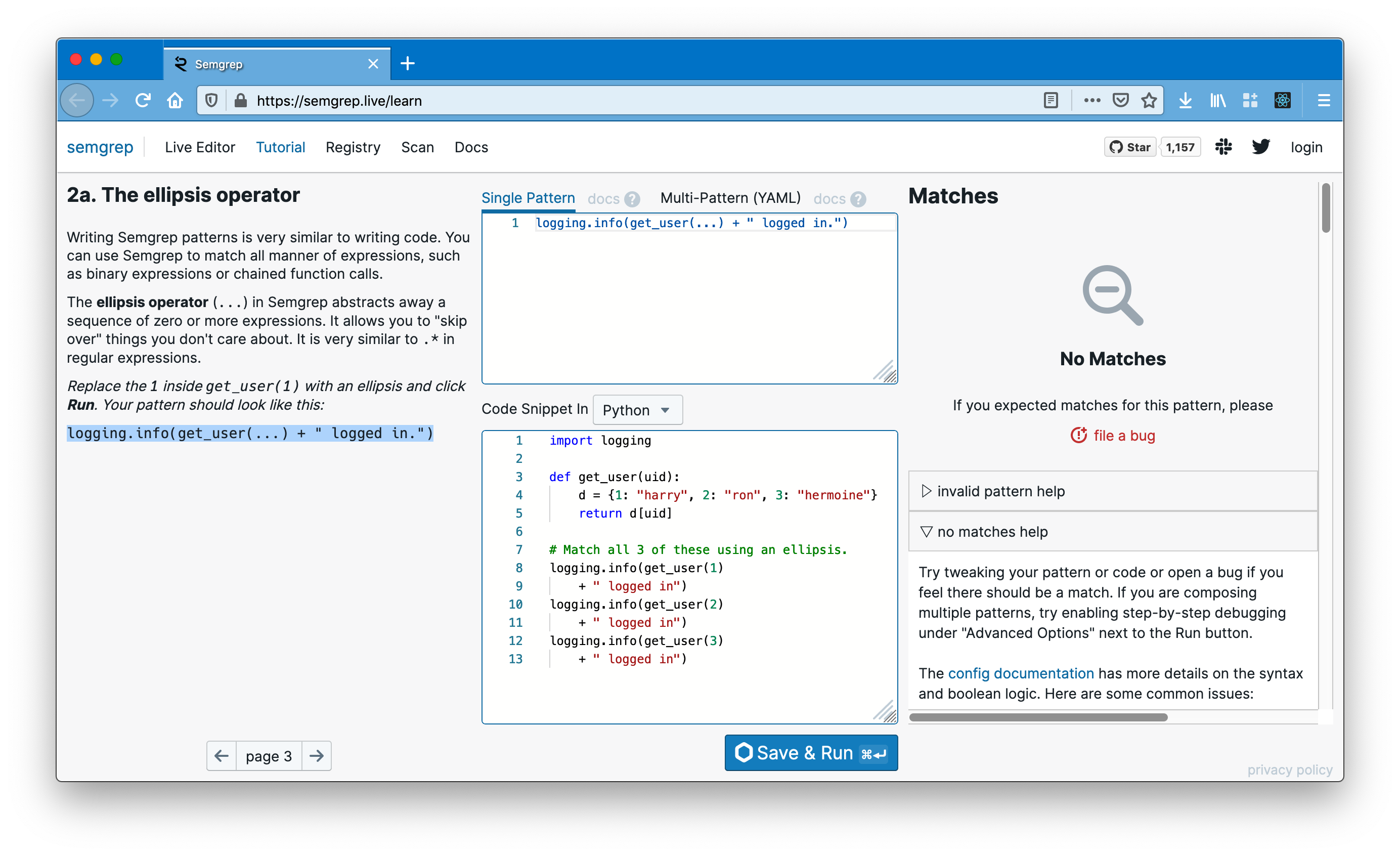 Typo In Tutorial · Issue 1327 · Semgrepsemgrep · Github