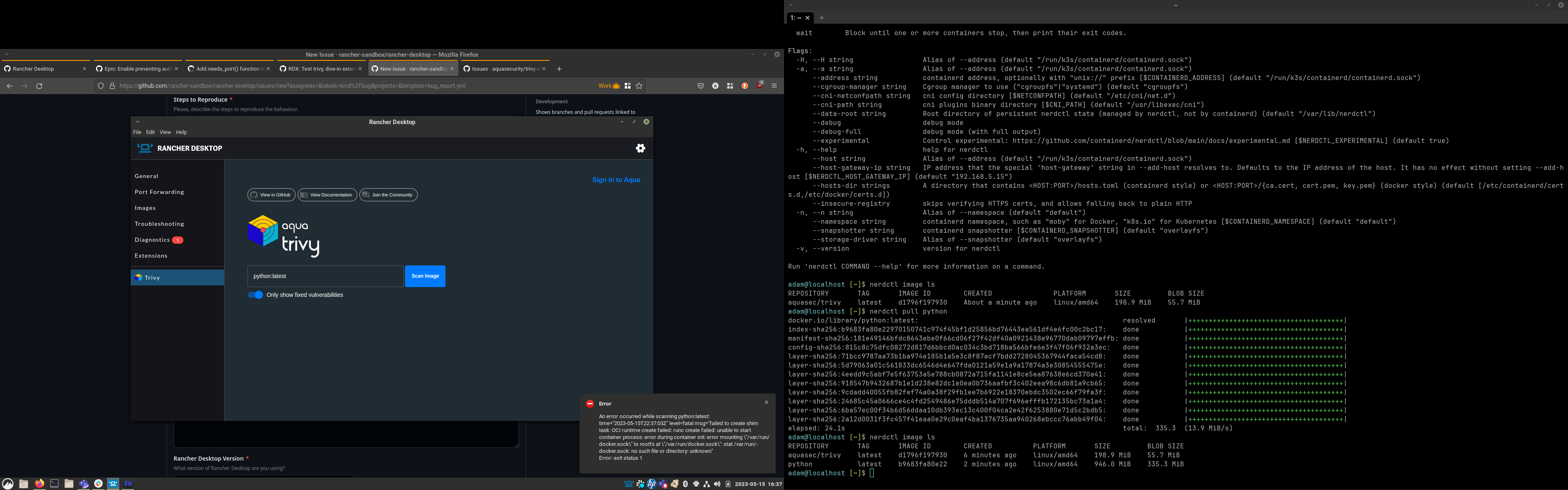 Scanning an image with Trivy extension fails · Issue #4683 · rancher-sandbox/rancher-desktop ...