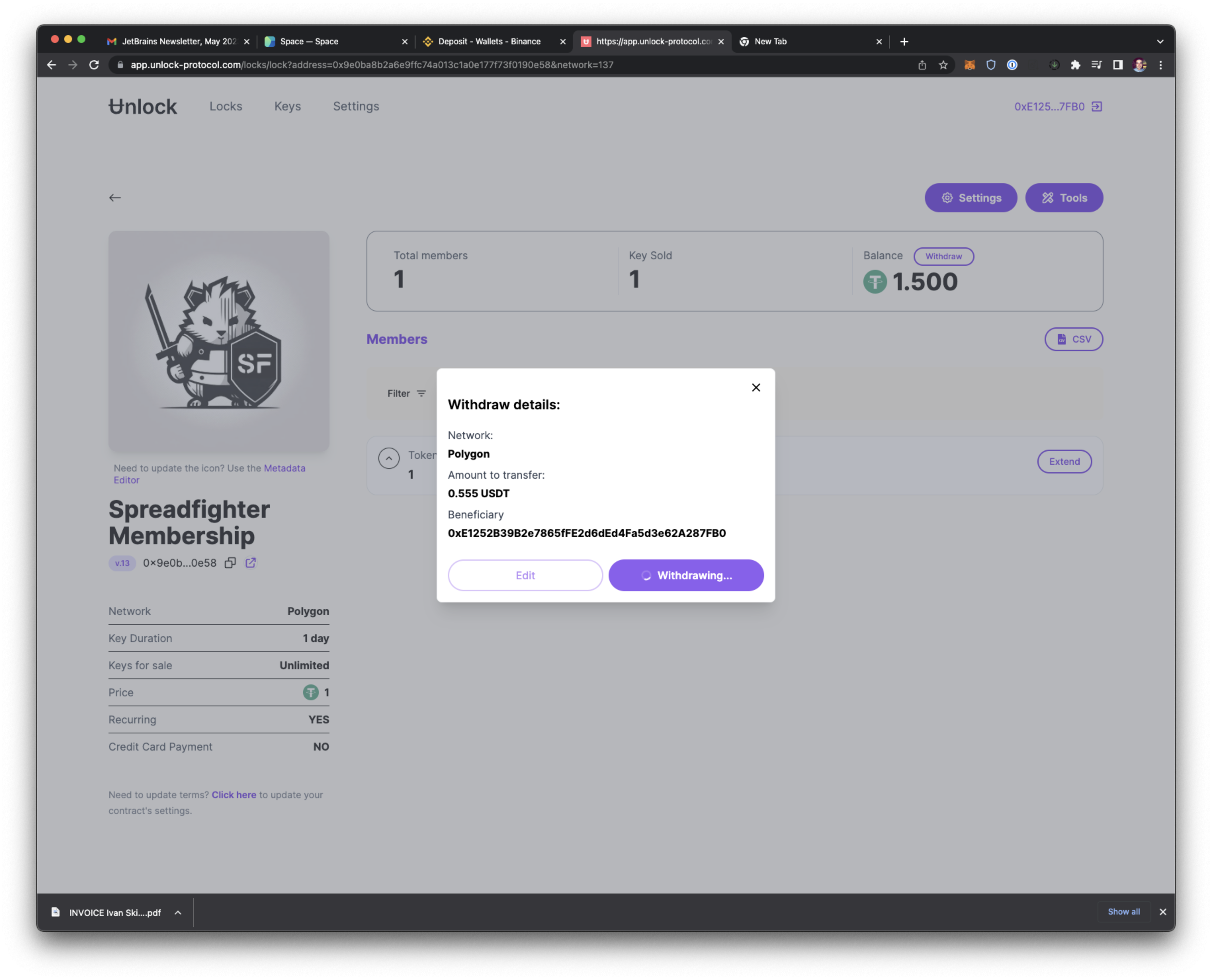 Partial withdrawal does not work · Issue #11860 · unlock-protocol/unlock · GitHub