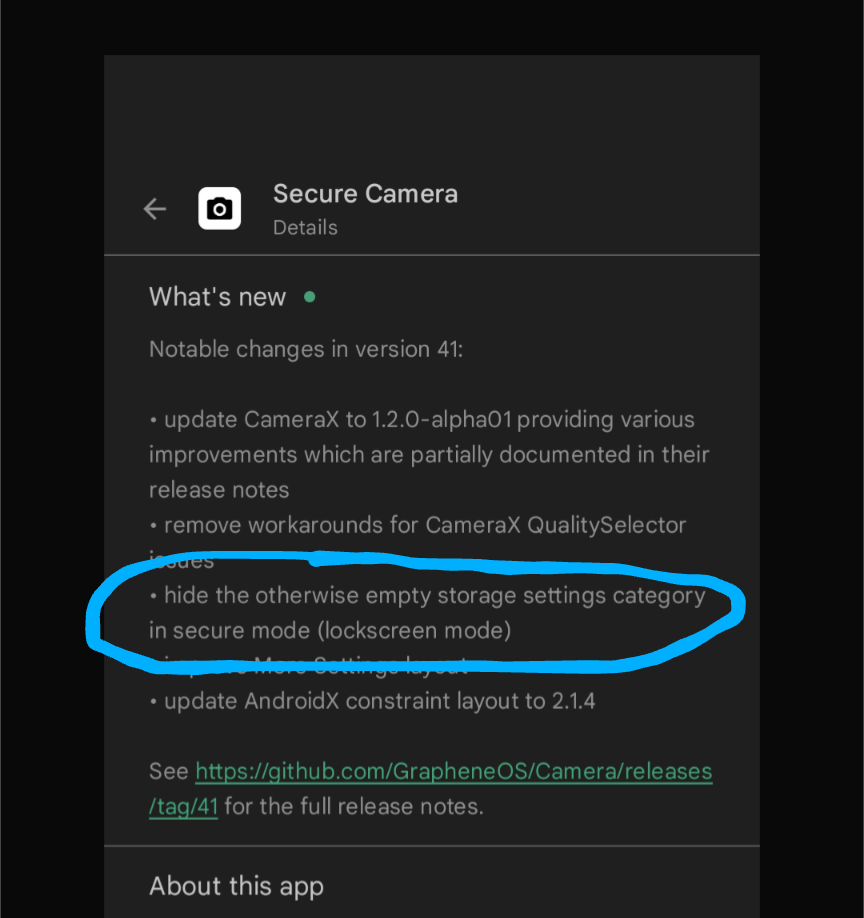 Documentation - Android 12 Regressions · Issue #247 · GrapheneOS/Camera · GitHub