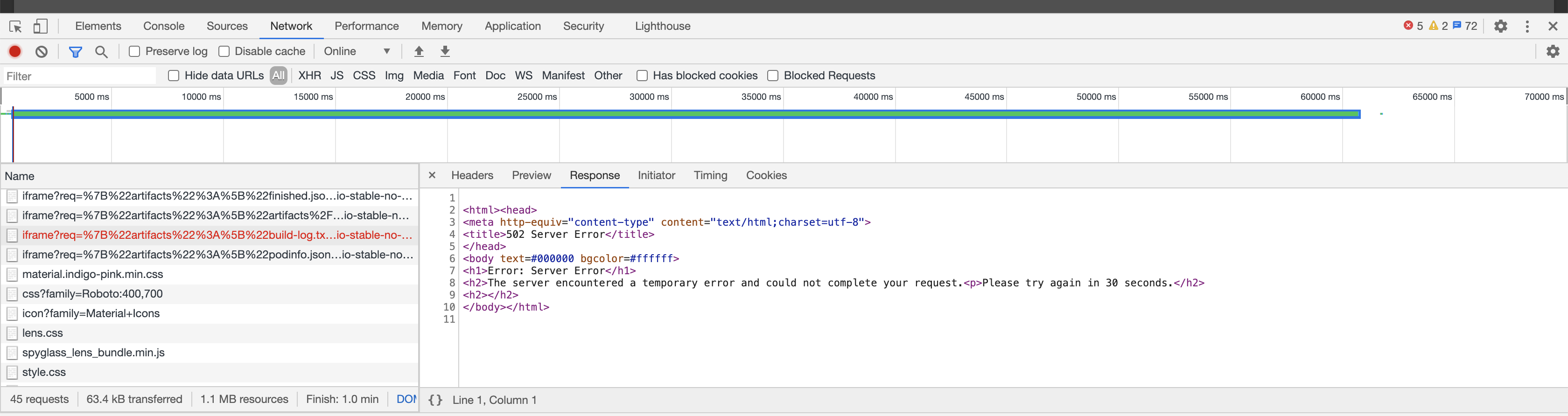 Spyglass page keeps spinning when it loads an extra large buildlog file · Issue #19555 ...