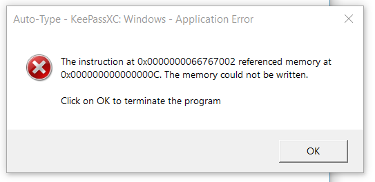 Crashes several times a day while minimized (Windows 10) · Issue #1959 · keepassxreboot ...