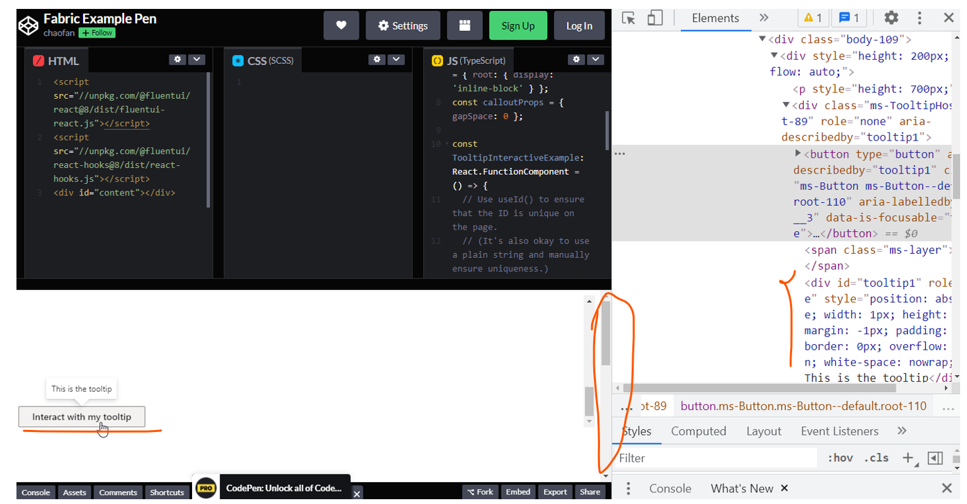 Tooltip may trigger unexpected scroll bar · Issue #20250 · microsoft/fluentui · GitHub