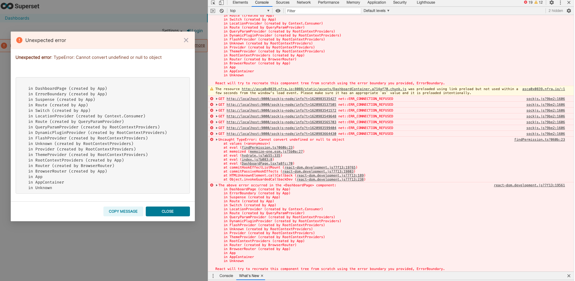 Superset dashboard fails to load for anonymous user · Issue #14504 · apache/superset · GitHub