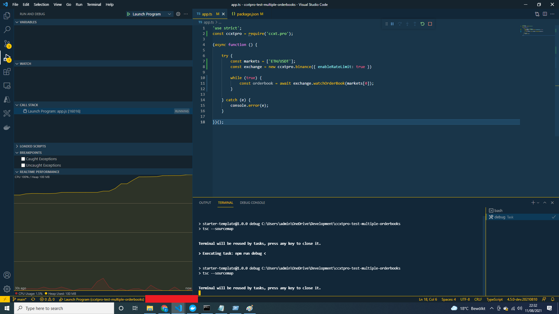 Memory Leak - Heap size increasing - Binance watchOrderBook · Issue #9799 · ccxt/ccxt · GitHub