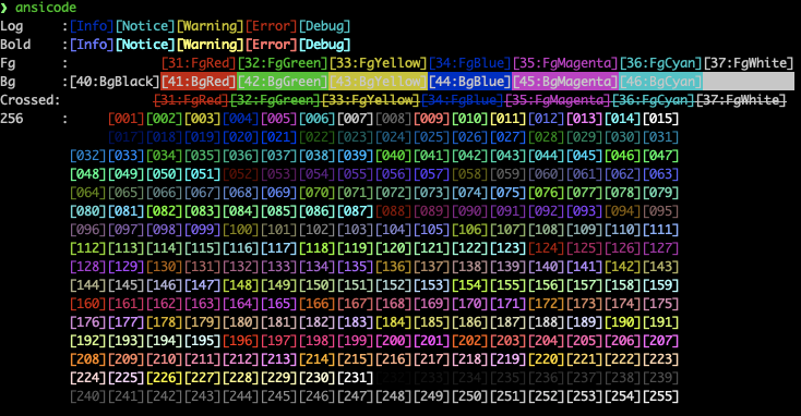 GitHub - bingoohuang/ansicode: ansicode tool
