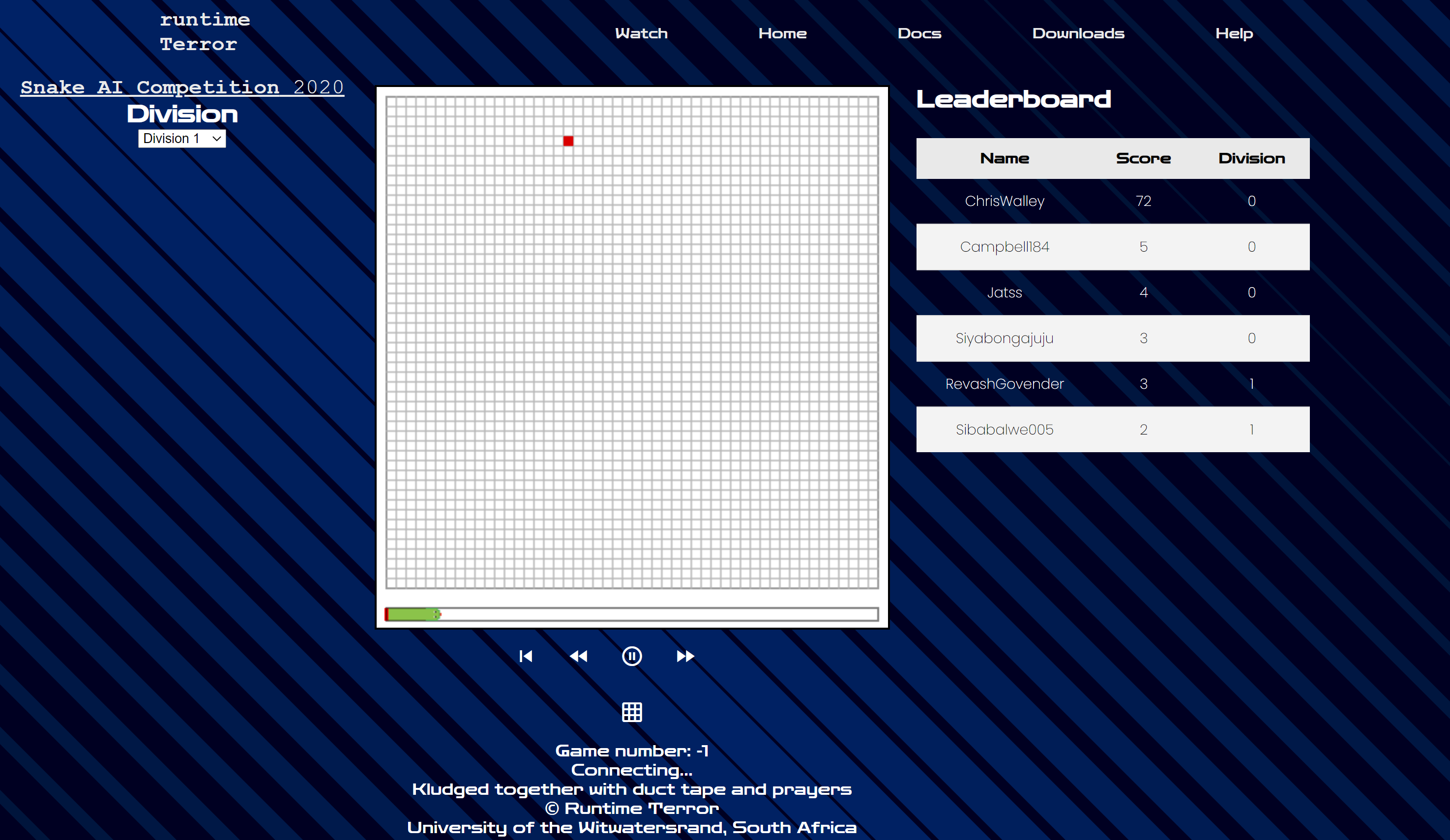 GitHub - ChrisWalley/Runtime-Terror---Snake-Game-Viewer