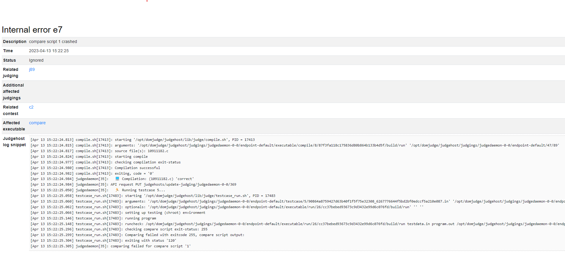 Stuck on QUEUE, unable to JUDGE · Issue #1984 · DOMjudge/domjudge · GitHub
