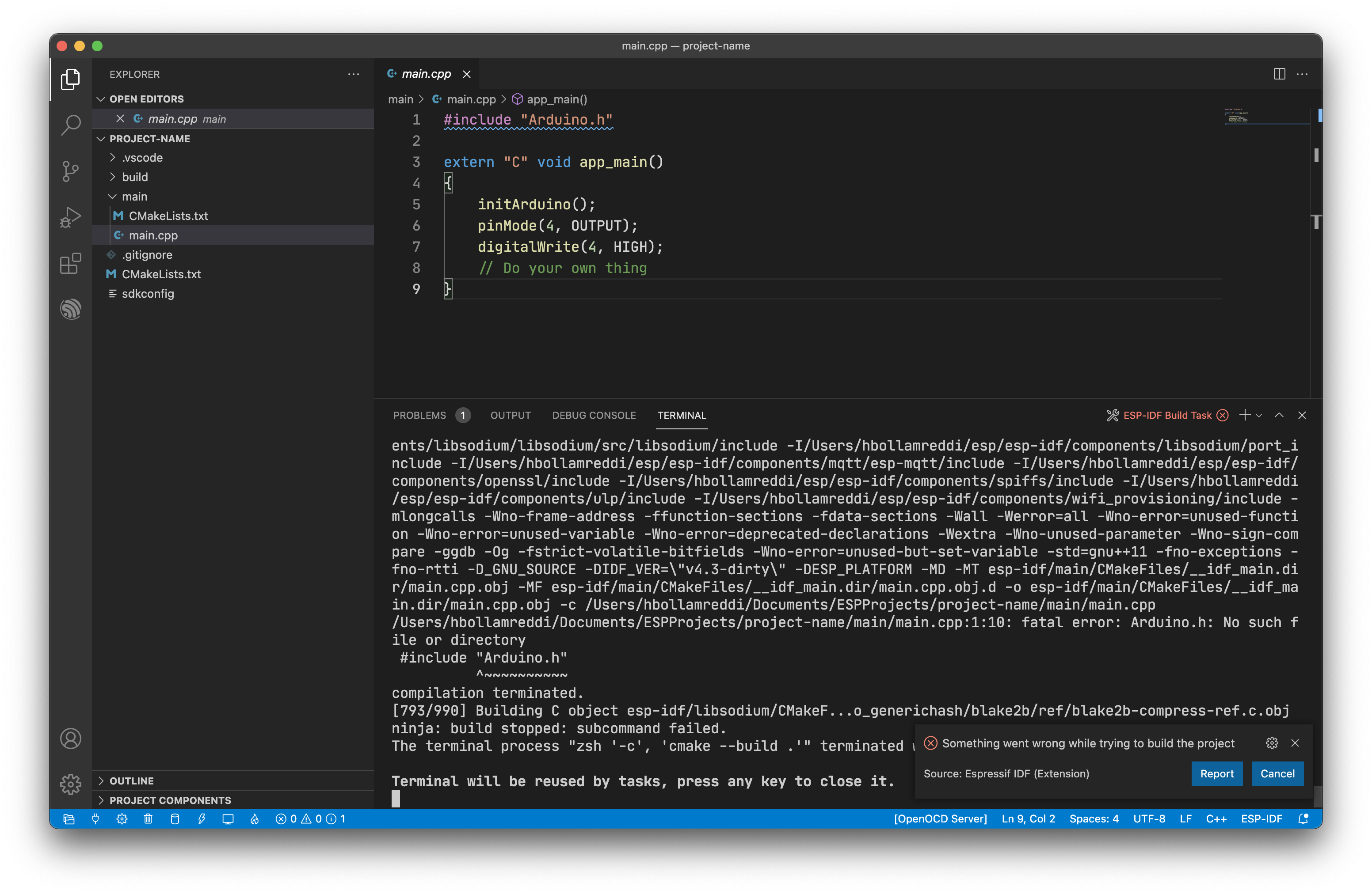 Bug Report Arduino As Component Seems To Not Work Vsc 713 · Issue 473 · Espressifvscode