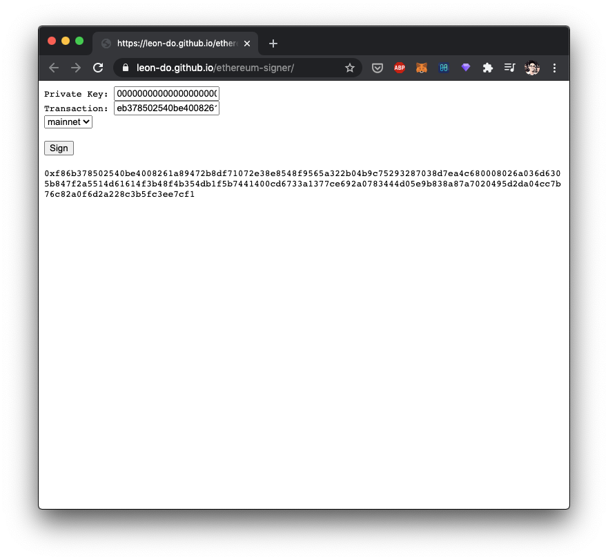GitHub - underscoredLabs/ethereum-signer: sign raw ethereum transactions offline