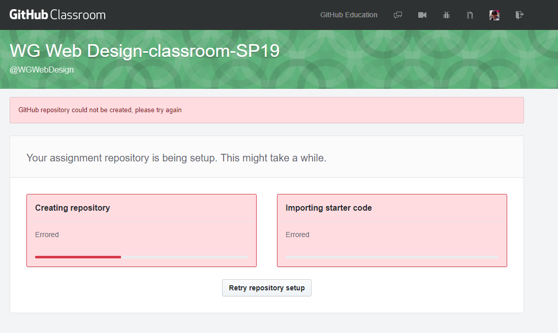 Github classroom importing repo fails · Issue #1542 · github-education ...