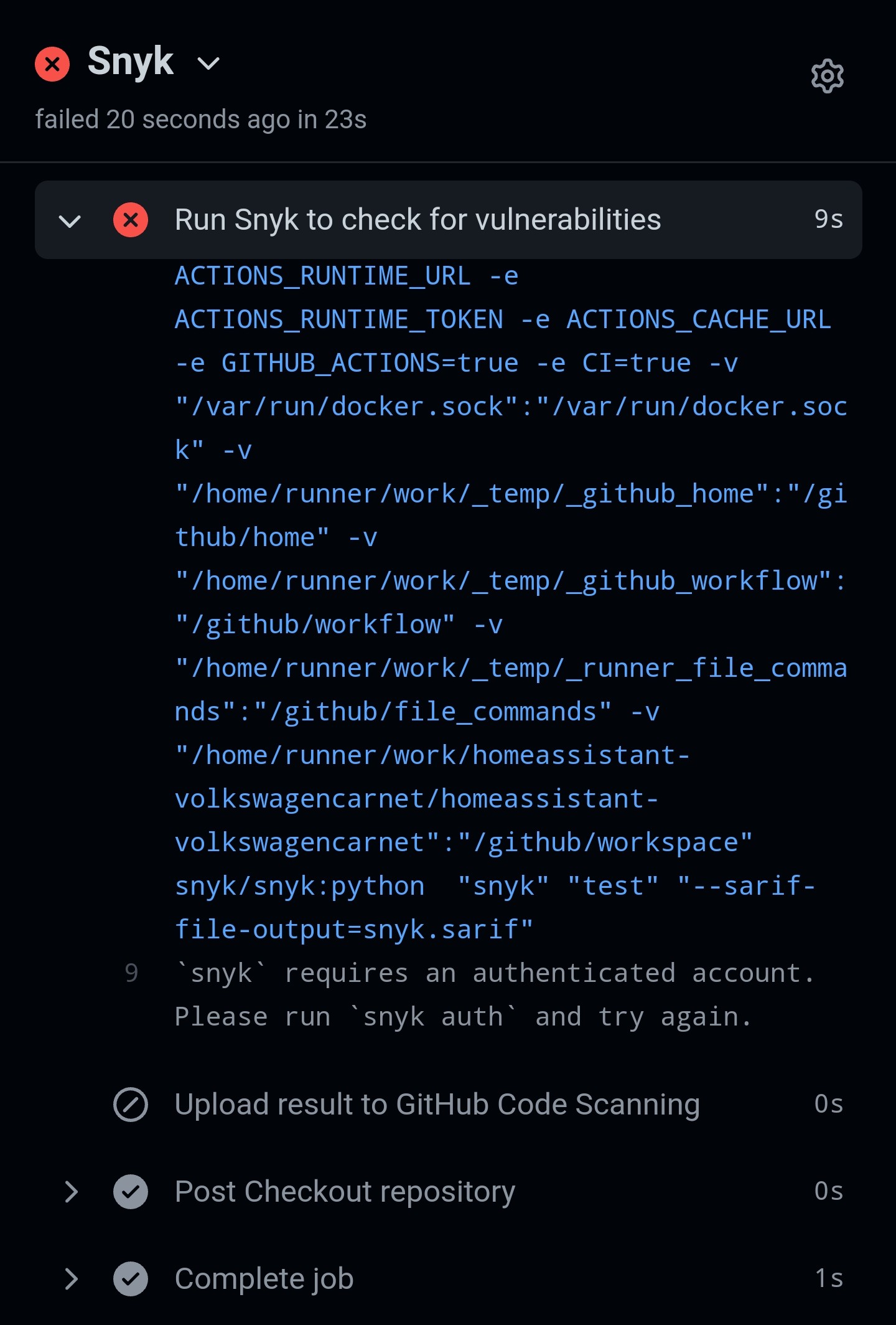 [BUG] Dependabot action errors on Snyk · Issue #387 · robinostlund/homeassistant ...