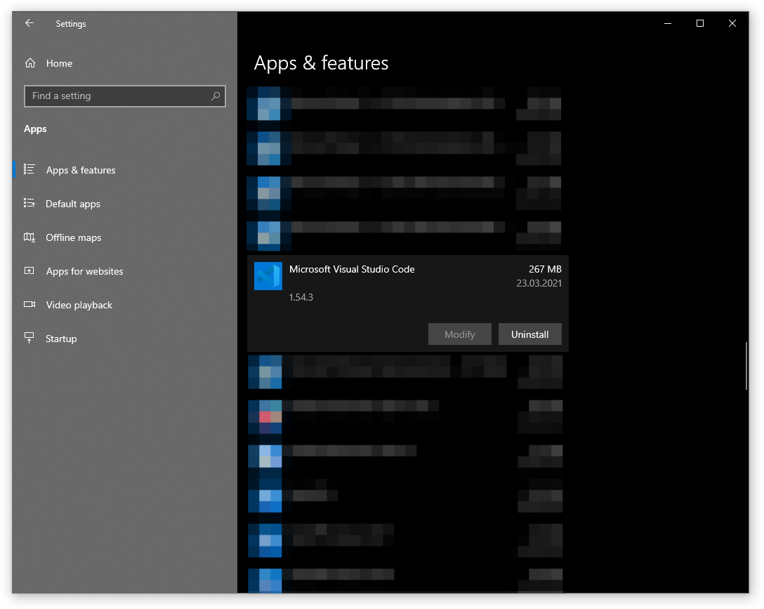 Icon is not visible in the list of applications in Settings in Windows ...
