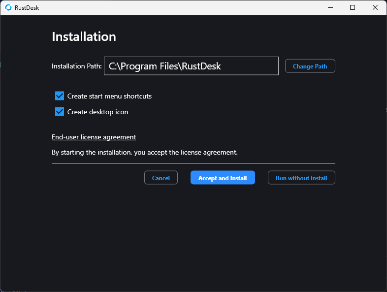 Dark theme for Windows installation window · Issue #3394 · rustdesk/rustdesk · GitHub