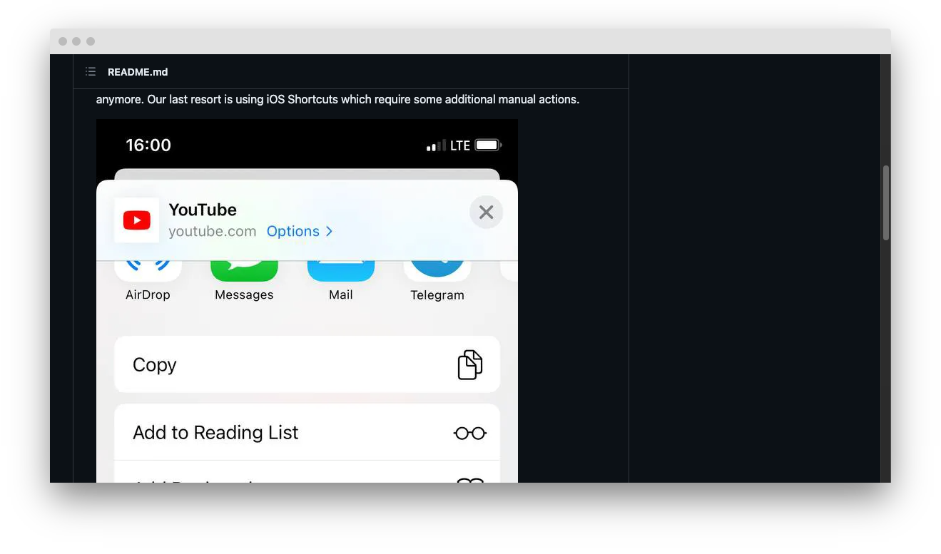 In `README`, screenshots with light backgrounds are very unpleasing to eye when using dark theme ...